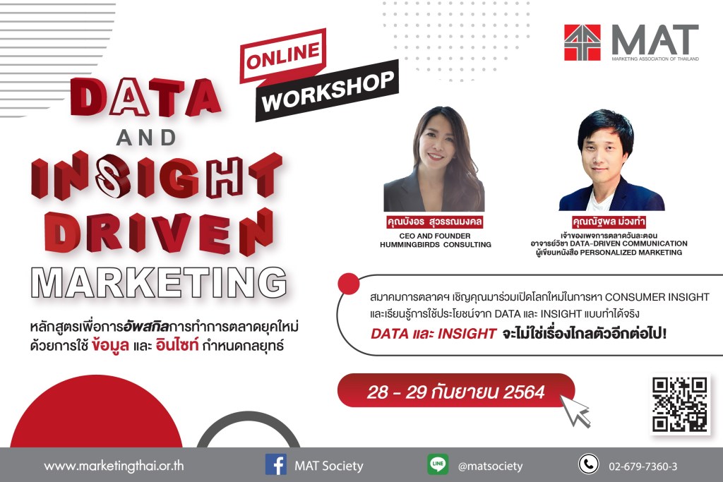 สมาคมการตลาดฯ เปิดหลักสูตร Online Workshop “Data and Insight Driven Marketing - Online Workshop ...